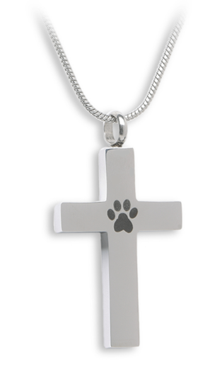 Cross with Paw Print - Angel Paws