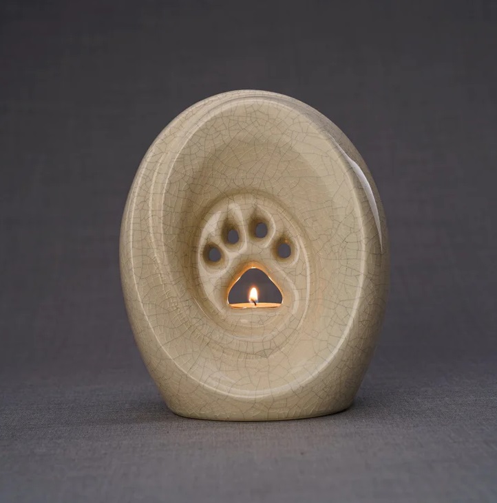 Paw Ceramic Candle Urn - Craquelure - Angel Paws
